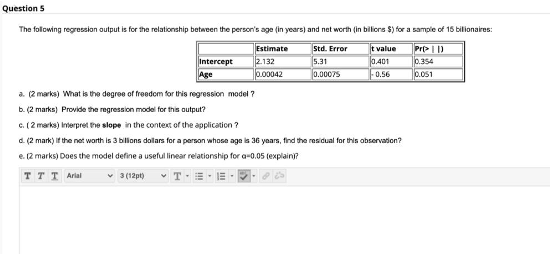 Solved Coefficients: Estimate Std. Error t value Pr(>ltl) | Chegg.com
