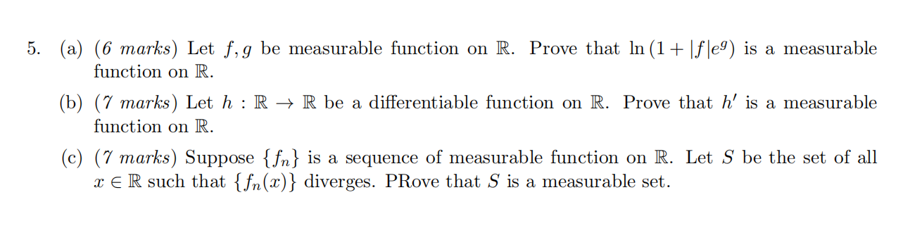 Solved A 6 Marks Let F G Be Measurable Function On R