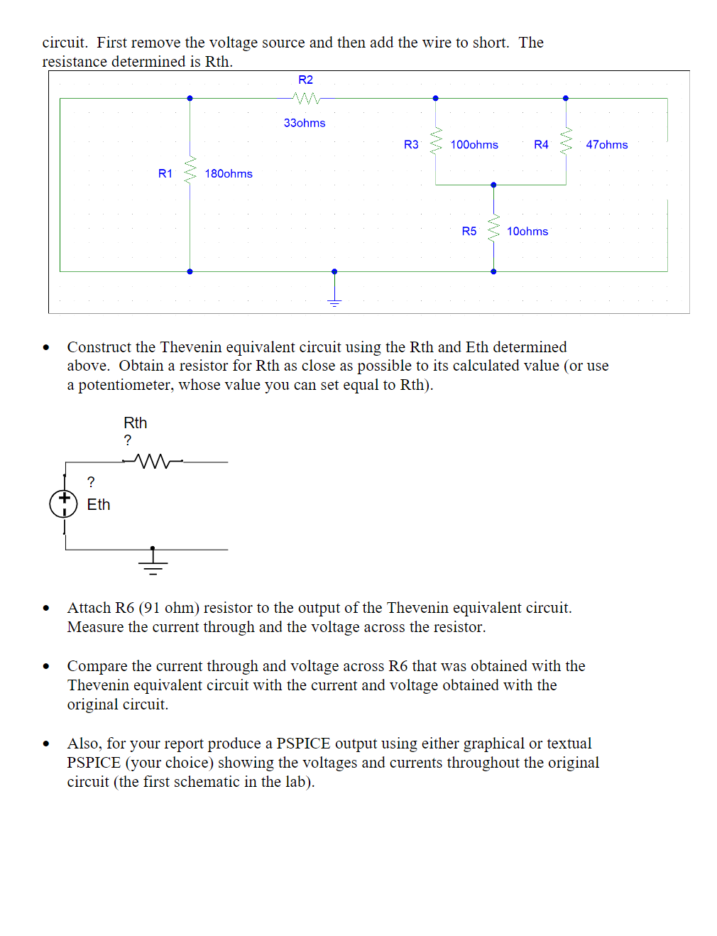 [Solved]: Lab#4 Thevenin's Theorem and Signal Producti