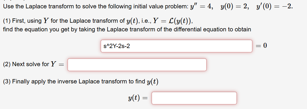 Solved Use the Laplace transform to ﻿solve the following | Chegg.com