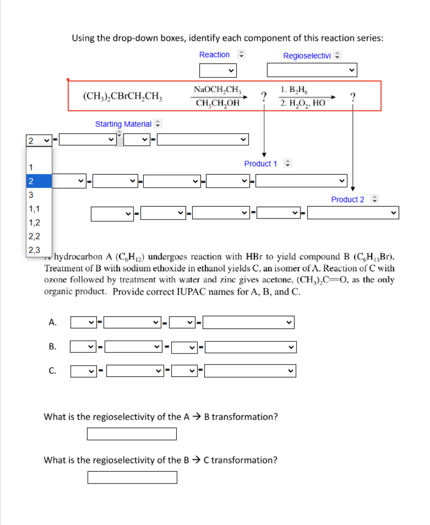 Using the drop-down boxes, identify each component of | Chegg.com
