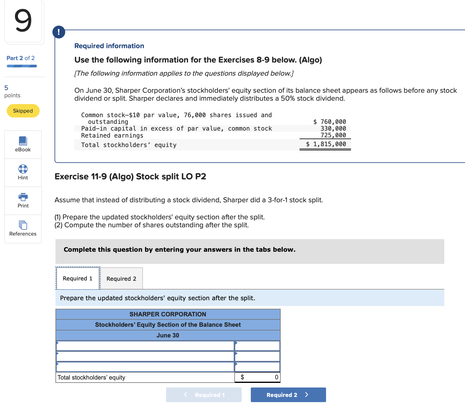 Solved !Required informationUse the following information | Chegg.com
