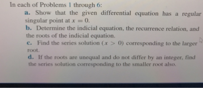 Solved In each of Problems 1 through 6: a. Show that the | Chegg.com