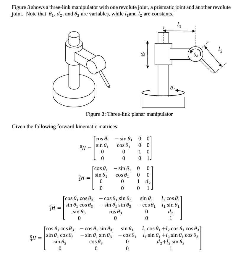 Solved Derive Inverse kinematics for this manipulator.Draw | Chegg.com