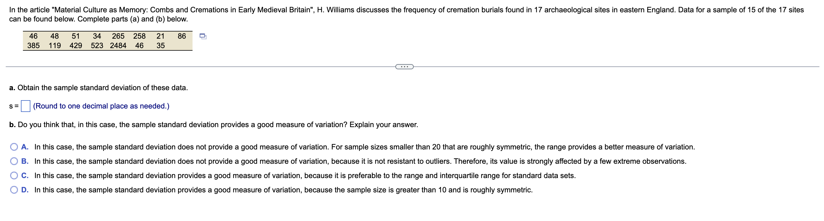Solved A simple data set has been provided to practice the | Chegg.com