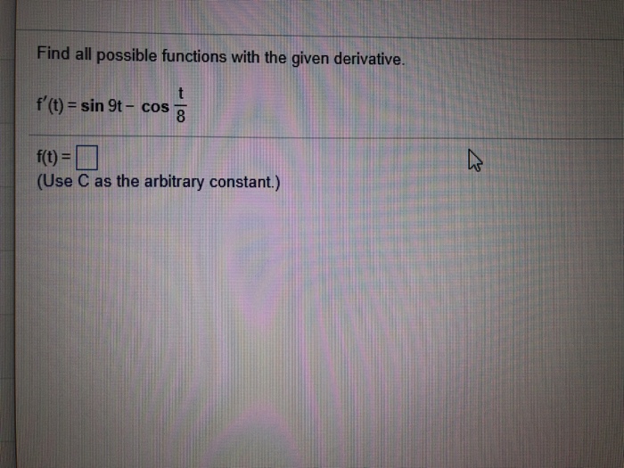 Solved Find all possible functions with the given | Chegg.com