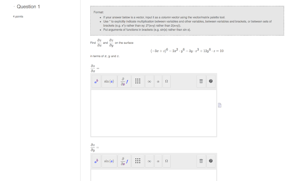 Solved Question 1 4 points Format: . If your answer below is | Chegg.com
