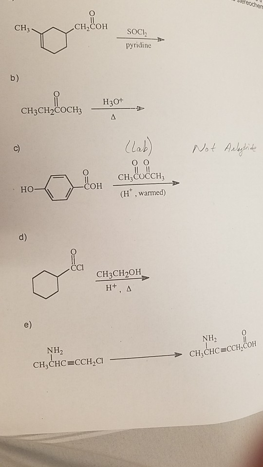 Solved éreoche CH3 CH2COH pyridine b) H30+ CH3CH2COCH3 | Chegg.com
