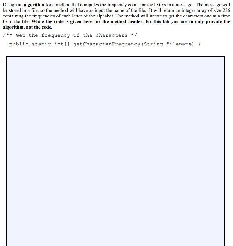 Solved Design an algorithm for a method that computes the | Chegg.com