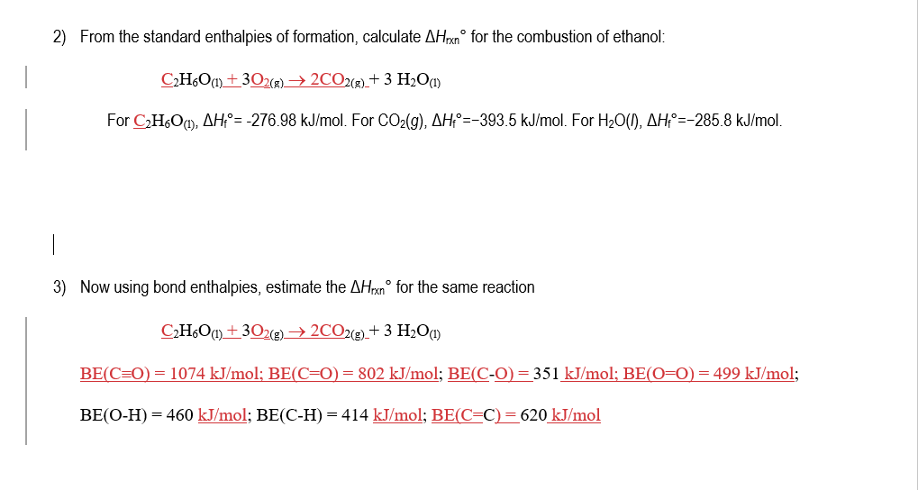 Solved 2) From the standard enthalpies of formation, | Chegg.com