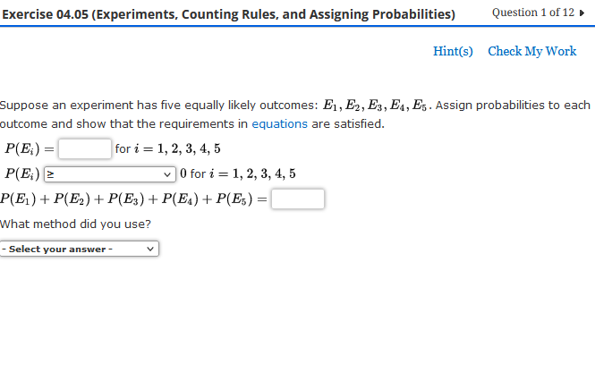 Solved Suppose an experiment has five equally likely | Chegg.com