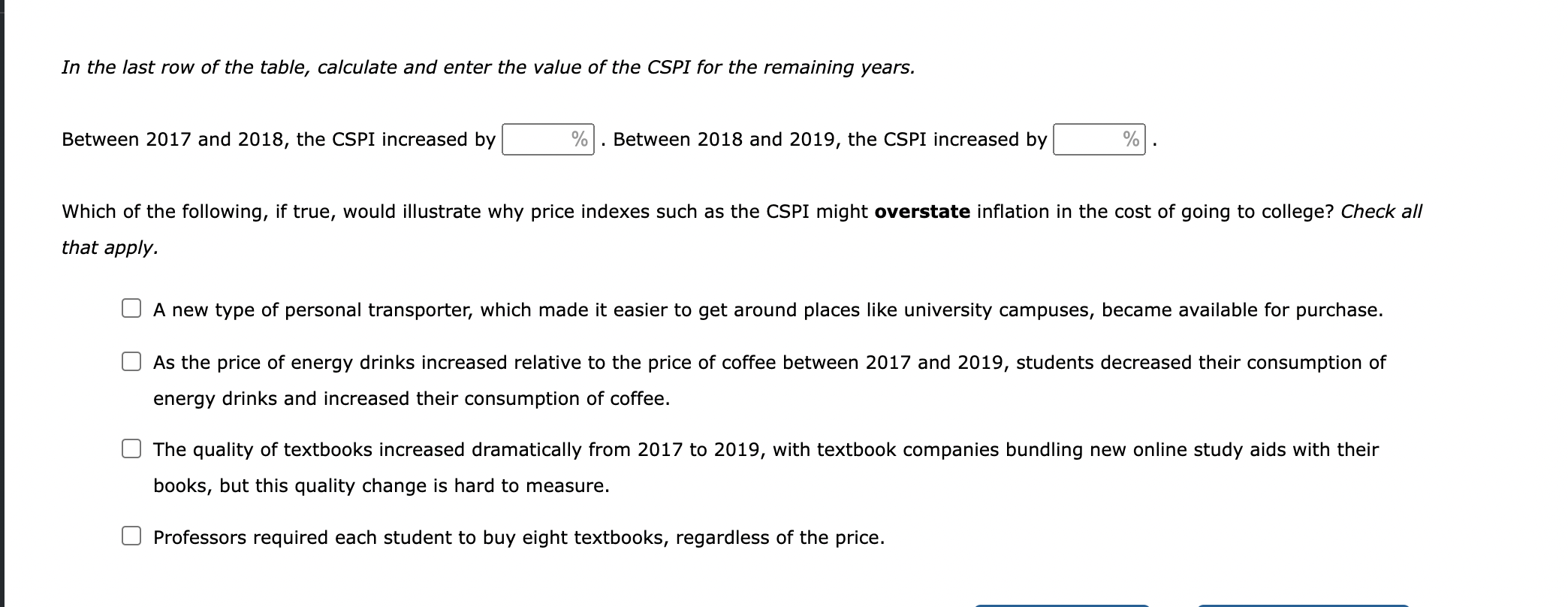 Solved 1. Calculating inflation using a simple price index | Chegg.com