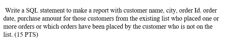 Solved CUSTOMER Customer_Id(PK) 3002 3005 3004 3001 3003 | Chegg.com