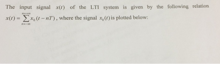 Solved The input signal x(t) of the LTI system is given by | Chegg.com
