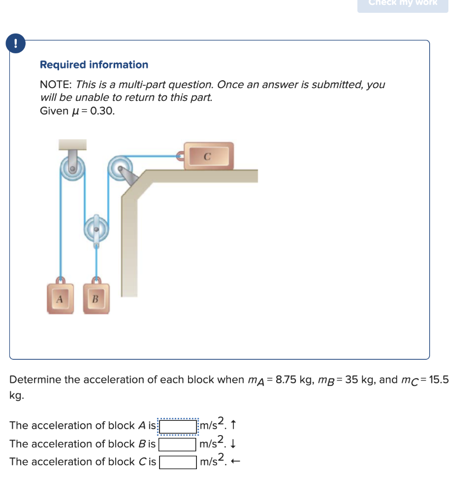 Solved Check my work Required information NOTE: This is a | Chegg.com