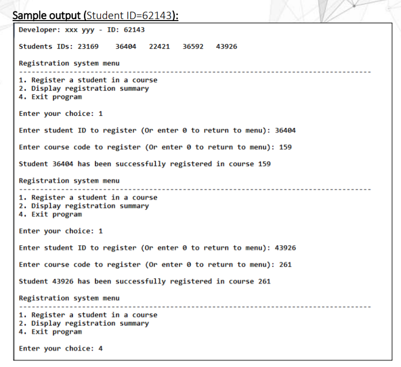 Solved Problem Write a C program that simulates a student | Chegg.com