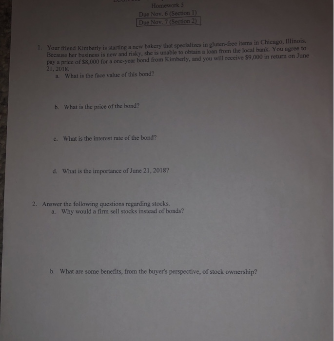 Solved Homework 5 Due Nov 6 Section I Due Nov 7 Section