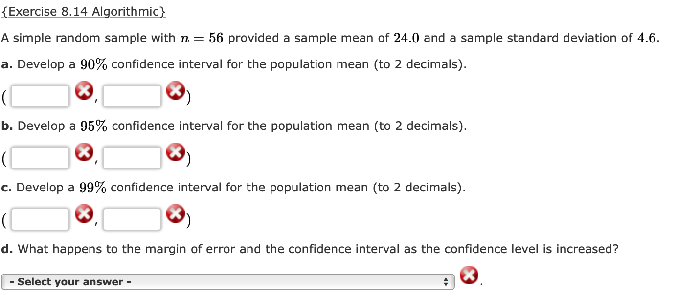 Solved {Exercise 8.14 Algorithmic} A simple random sample | Chegg.com