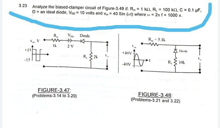 323. Analyze the biased-clamper circuit of | Chegg.com