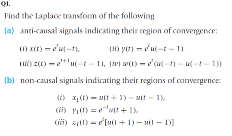Solved Q1. Find the Laplace transform of the following (a) | Chegg.com