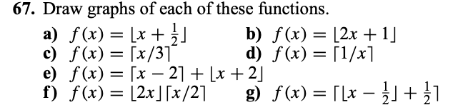 Solved 7. Draw graphs of each of these functions. a) | Chegg.com
