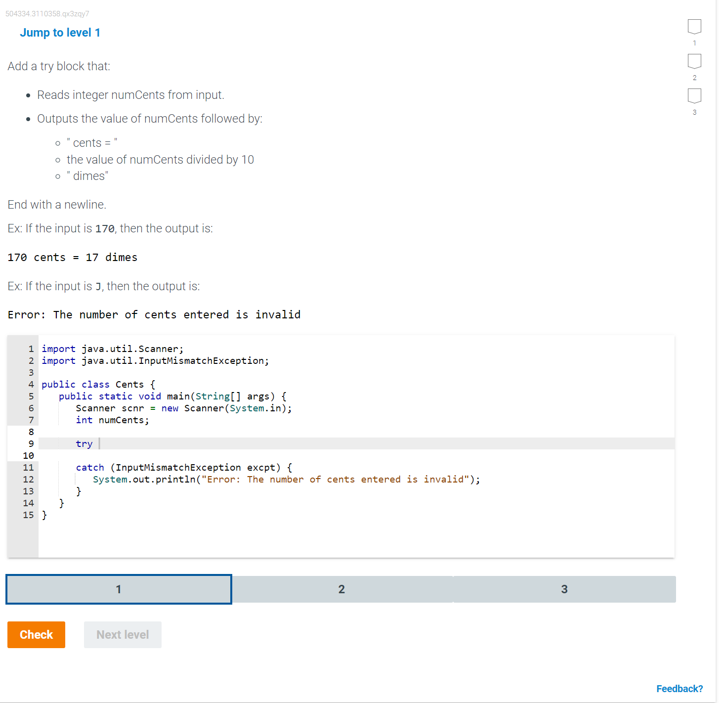 Solved Jump to level 1Add a try block that:Reads integer | Chegg.com