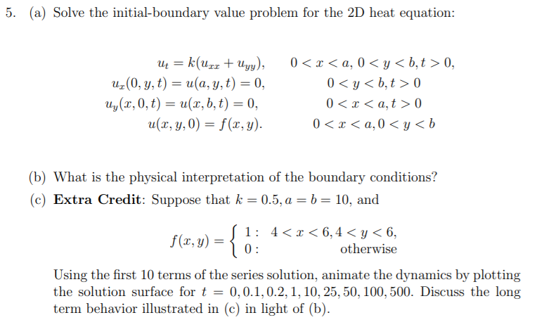 Solved 5. (a) Solve the initial-boundary value problem for | Chegg.com