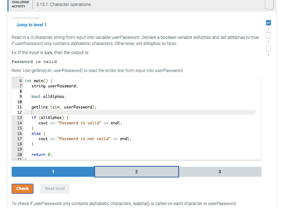 Solved Jump To Level 1 Read In A 3 character String From Chegg