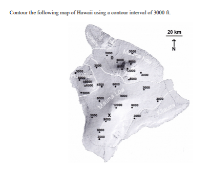 Solved Contour the following map of Hawaii using a contour | Chegg.com