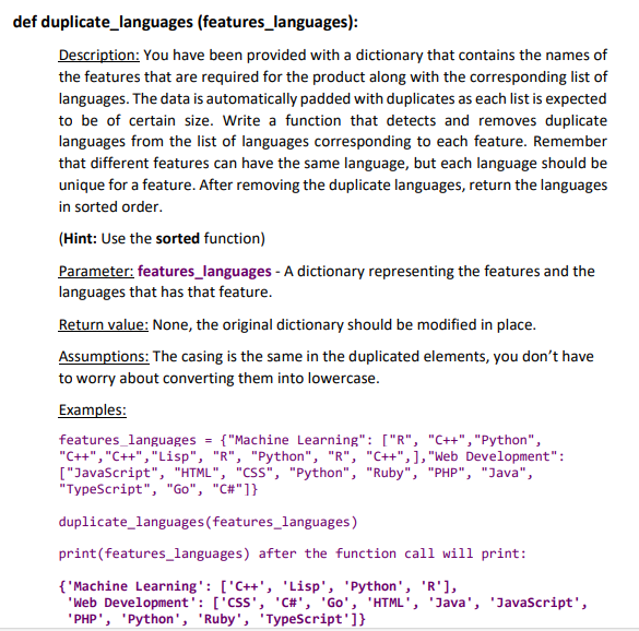 Solved duplicate_languages (features_languages): | Chegg.com