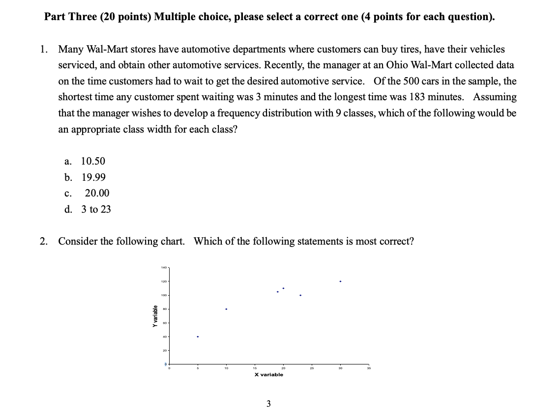 Solved Part Three (20 points) Multiple choice, please select | Chegg.com Solved Part Three (20 points) Multiple choice, please select | Chegg.com