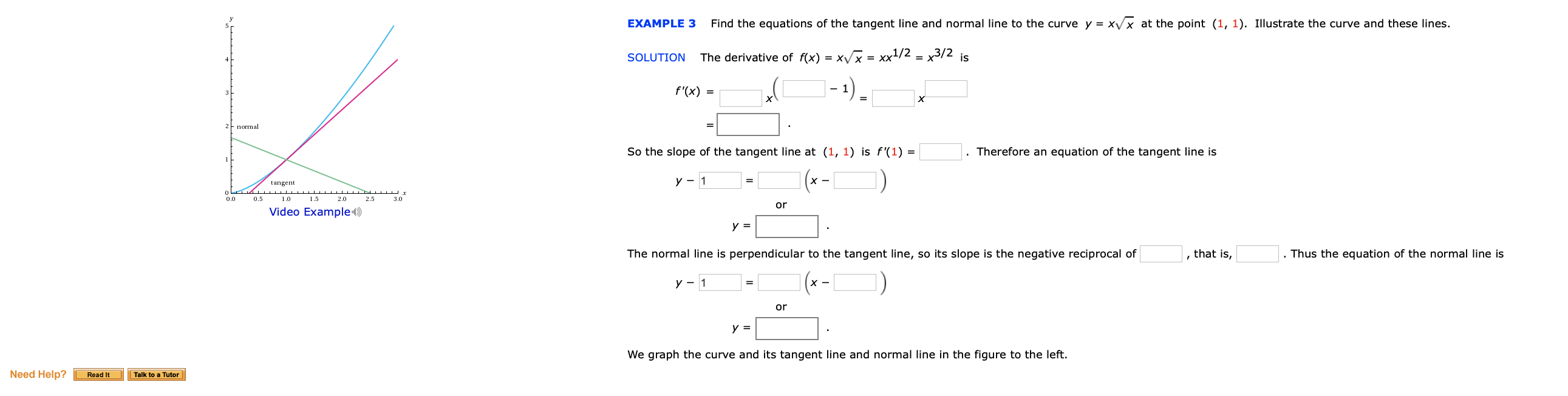 Solved Find the equations of the tangent line and normal | Chegg.com