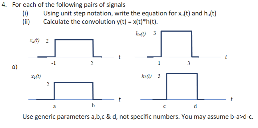 Solved For each of the following pairs of signals(i) ﻿Using | Chegg.com