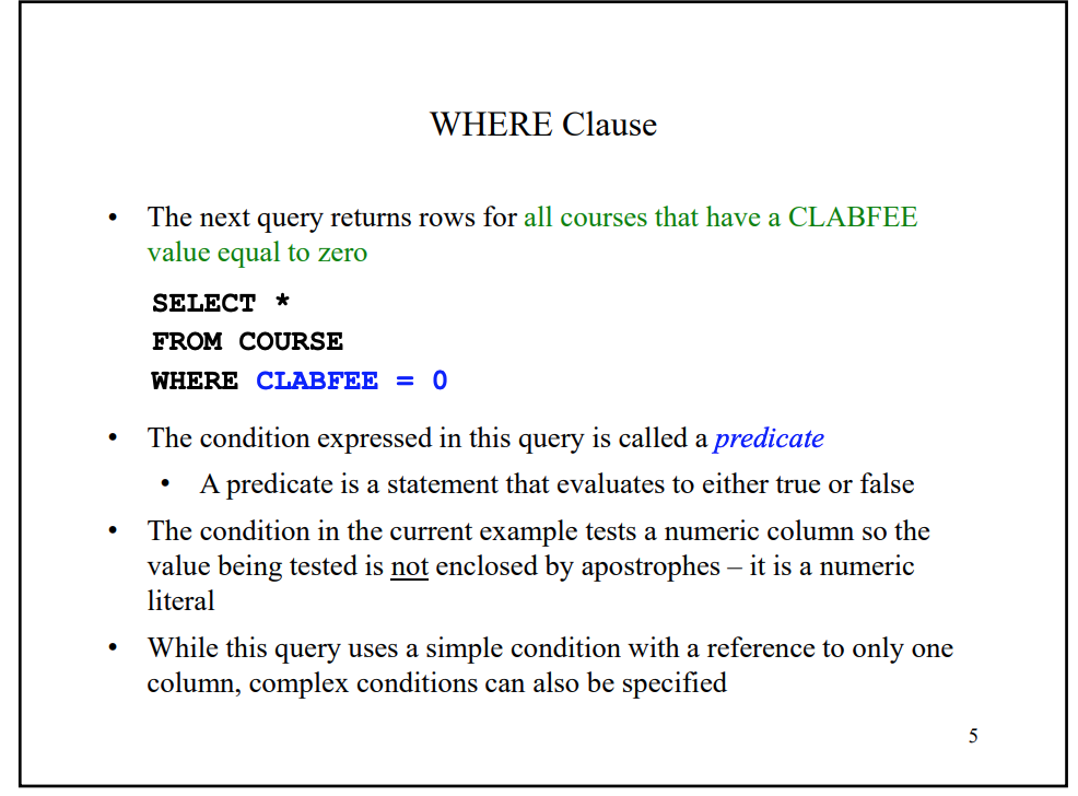 Solved 1-Write a query predicate that tests for the value of | Chegg.com