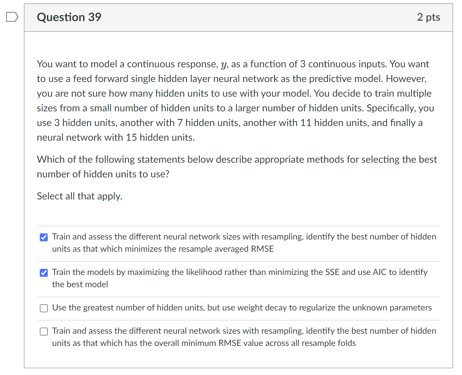 Solved You want to model a continuous response, y, as a | Chegg.com