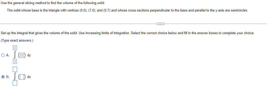 Solved Use the general slicing method to find the volume of | Chegg.com