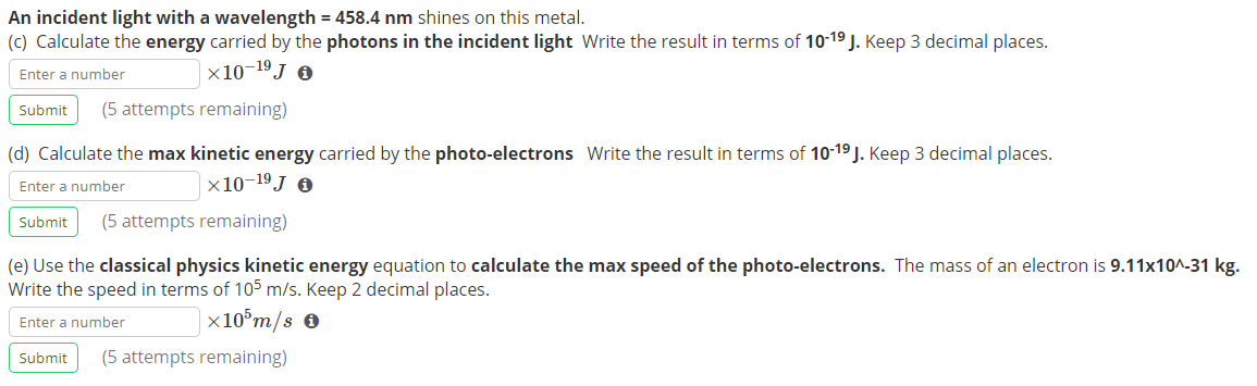 Solved Quantum Physics - Photoelectric Effect 2 Light | Chegg.com