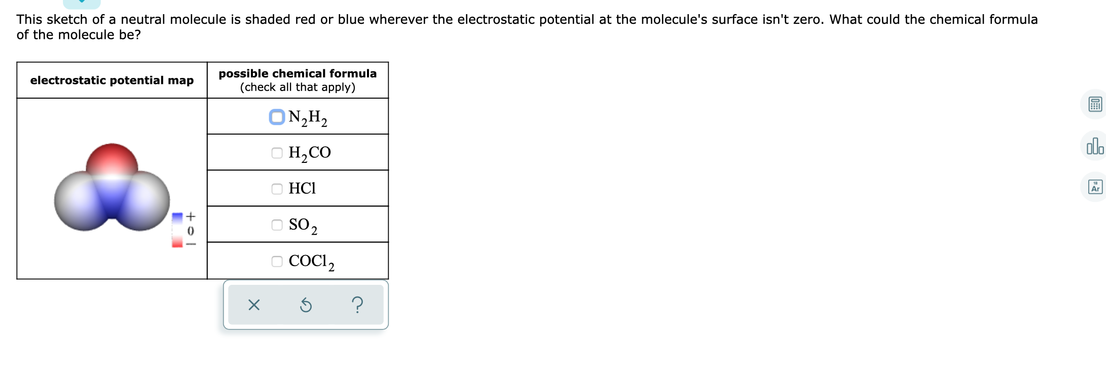 Solved This sketch of a neutral molecule is shaded red or | Chegg.com