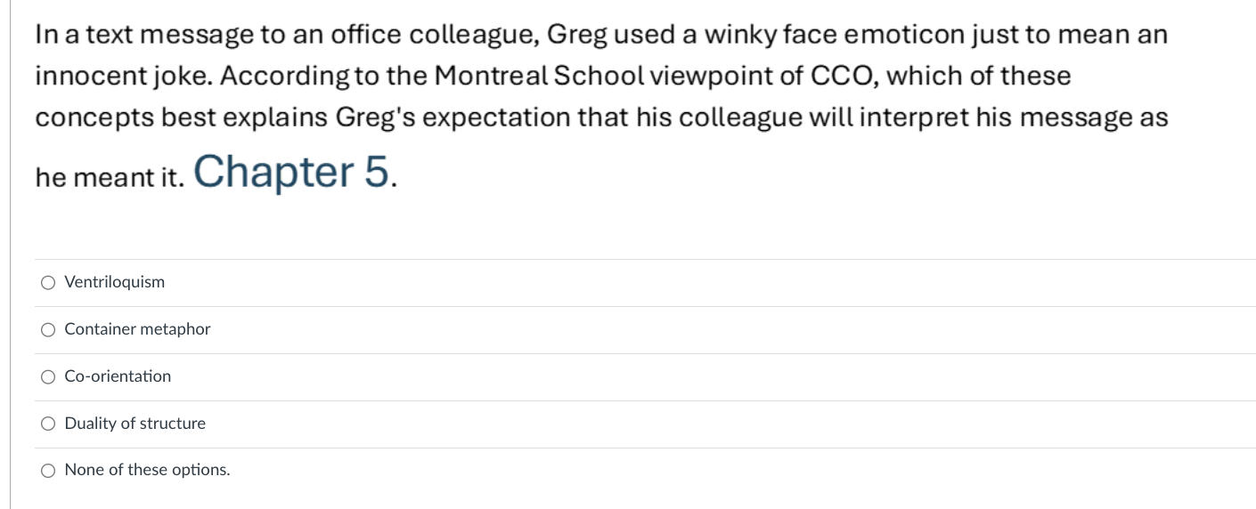 Solved In a text message to an office colleague, Greg used a | Chegg.com