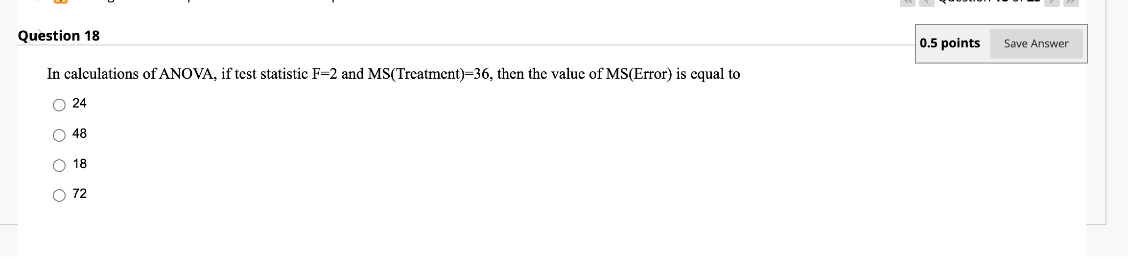 Solved In Calculations Of Anova If Test Statistic F 2 And