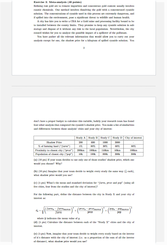 Exercise 3: Meta-analysis (40 points) Refining raw | Chegg.com