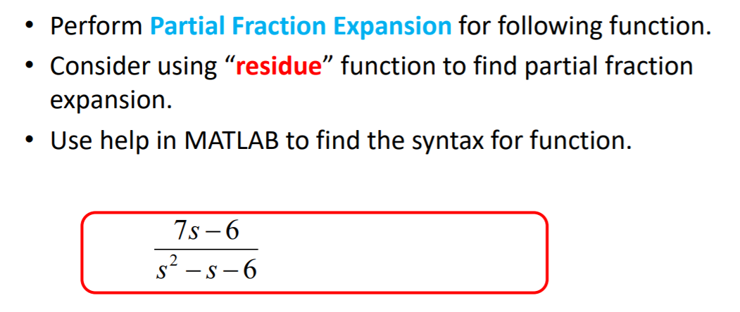 Solved Perform Partial Fraction Expansion for following | Chegg.com