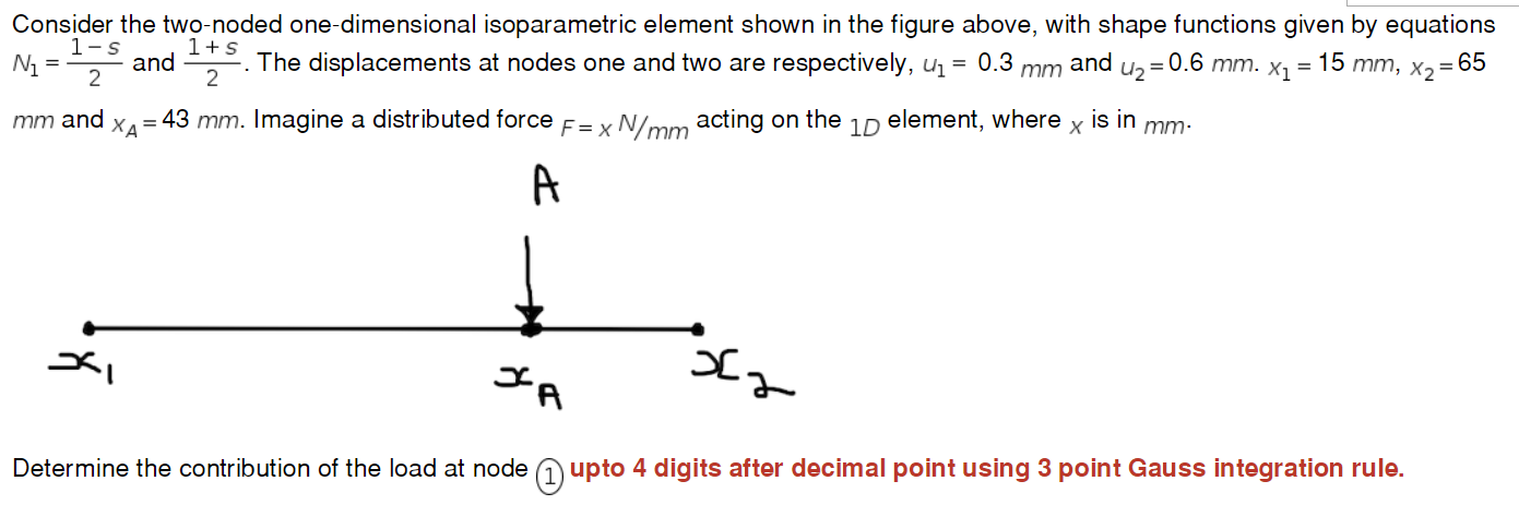 Solved Consider the two-noded one-dimensional isoparametric | Chegg.com