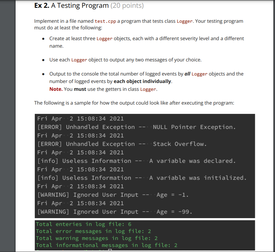 Solved As is clear, each logged event has a time and date | Chegg.com