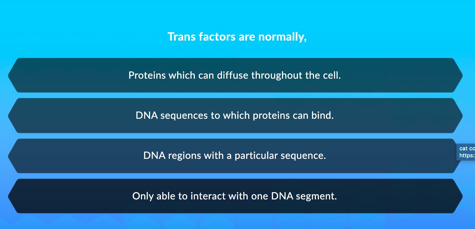 Solved Trans factors are normally, Proteins which can | Chegg.com