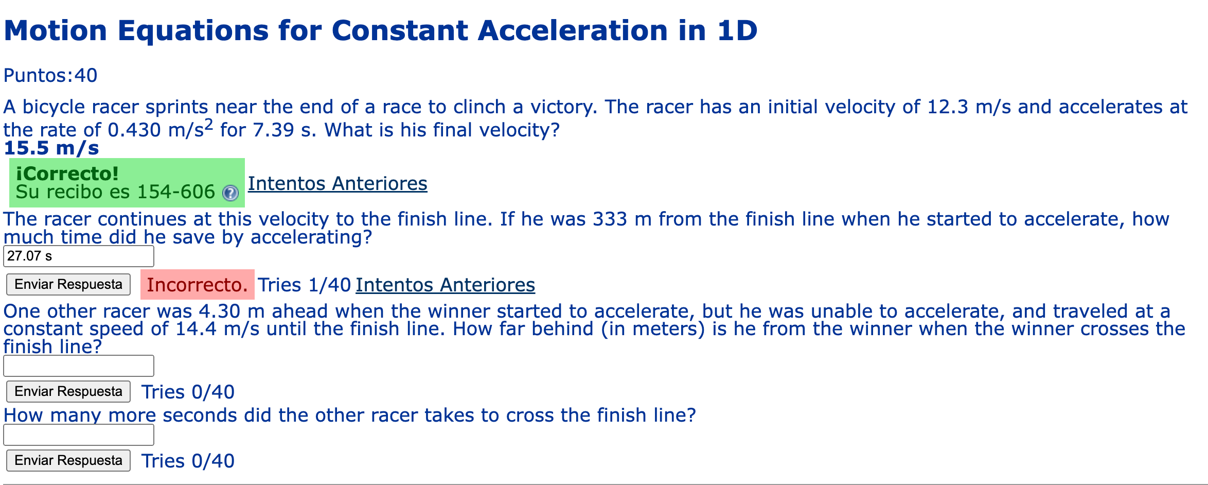 Solved Motion Equations for Constant Acceleration in 1D | Chegg.com