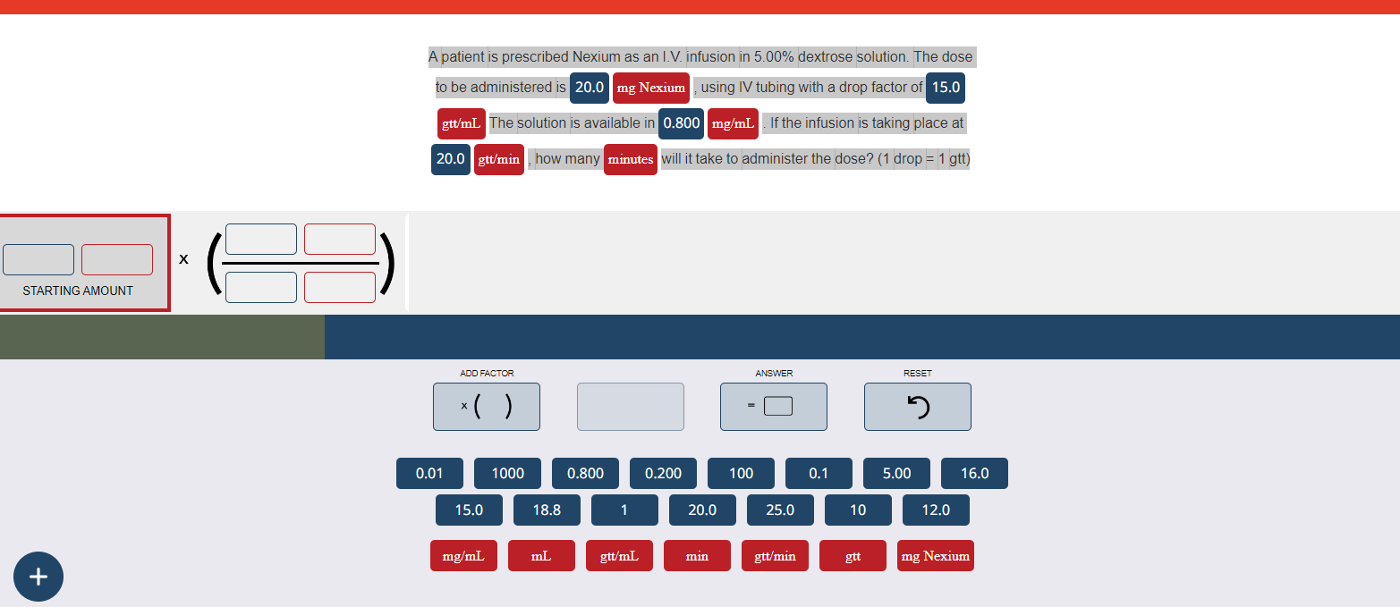 Solved A patient is prescibed Nexium as an I.V. infusion in | Chegg.com