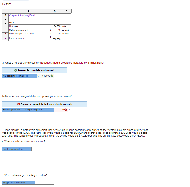 Solved Chapter 6: Applylng Excel: Exerclse (Part 2 of 2) | Chegg.com