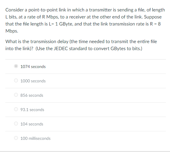 Solved Consider a point-to-point link in which a transmitter | Chegg.com