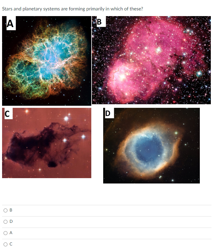 Solved Stars and planetary systems are forming primarily in | Chegg.com